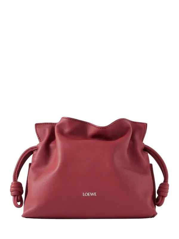 Loewe Flamenco Mini Leather Clutch - Red