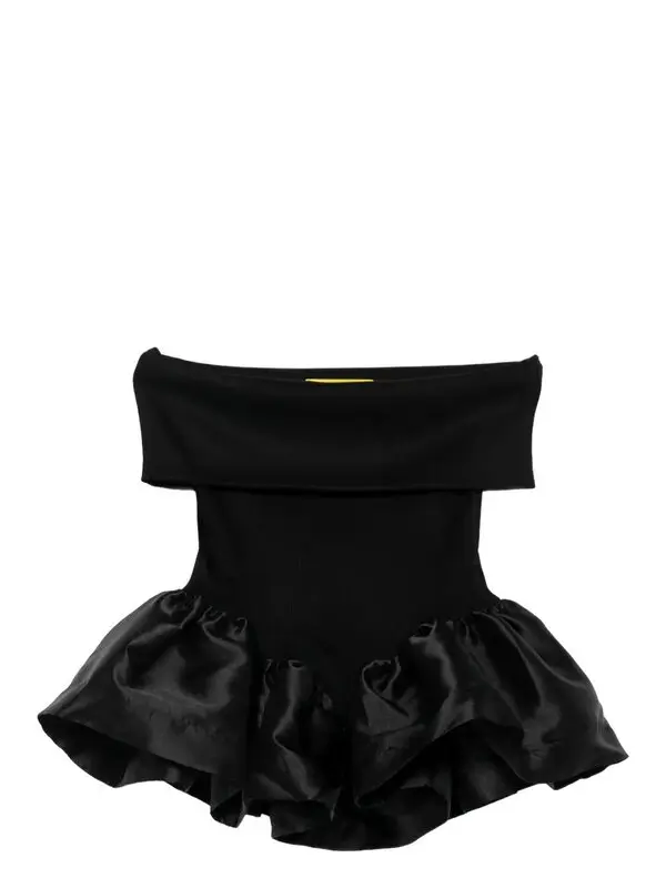 MARQUES' ALMEIDA Off-shoulder Peplum Top - Black