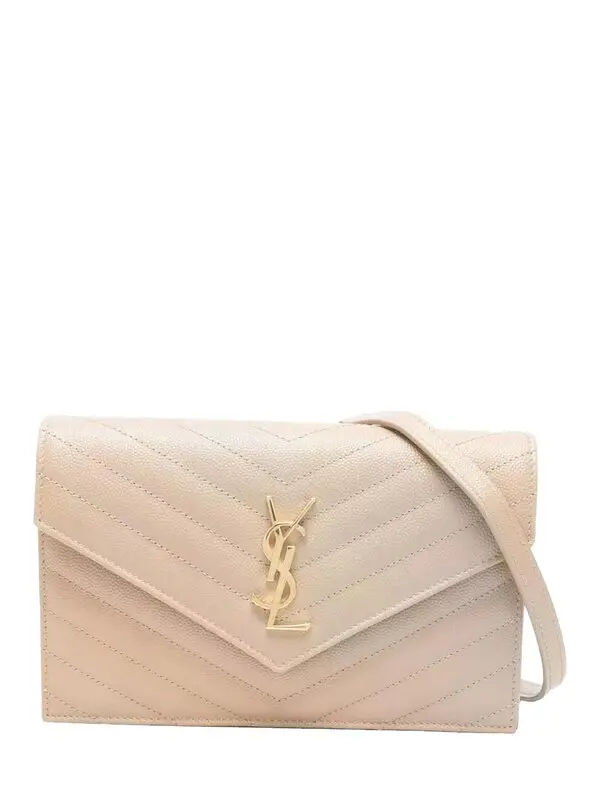 Saint Laurent Cassandre Chain-strap Leather Shoulder Bag - Neutrals