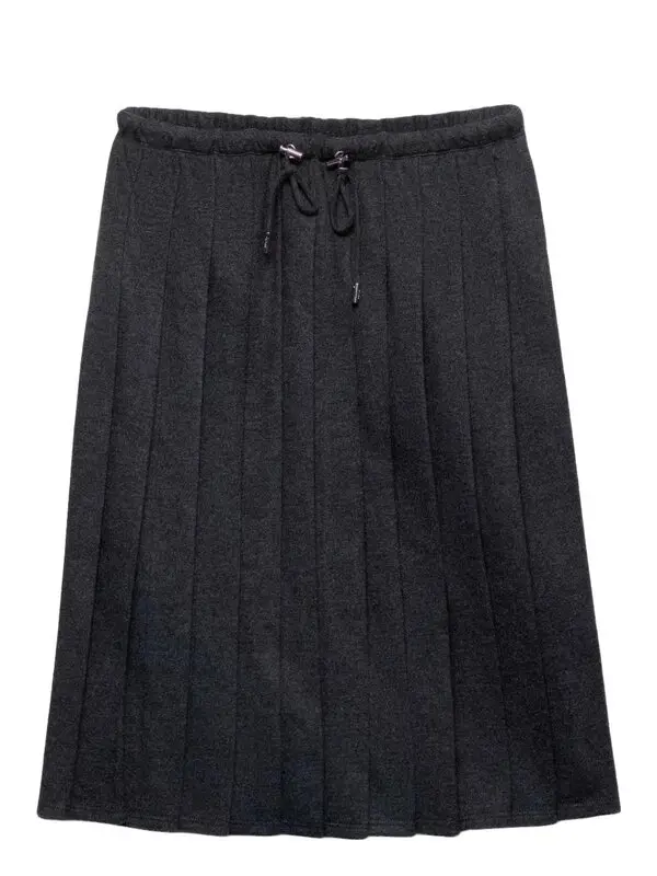 Prada Pleated Jersey Midi Skirt - Grey