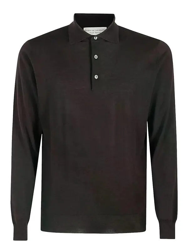 FILIPPO DE LAURENTIIS Buttoned Polo Shirt - Brown