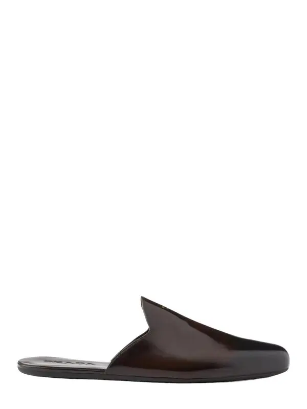 Prada Leather Mules - Brown