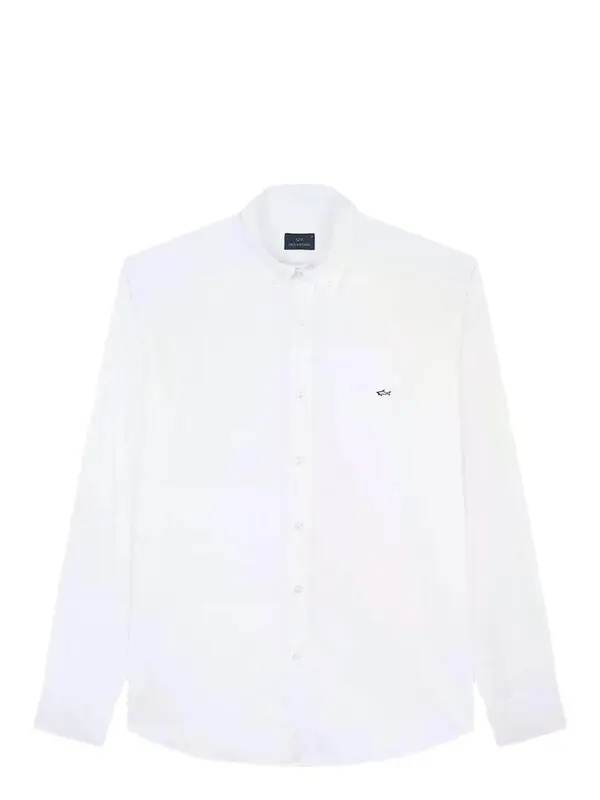 Paul & Shark Shark Embroidery Cotton Poplin Shirt - White