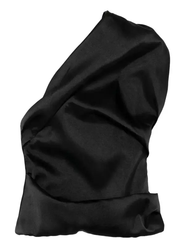 MARQUES' ALMEIDA Mikado Draped Asymmetric Top - Black