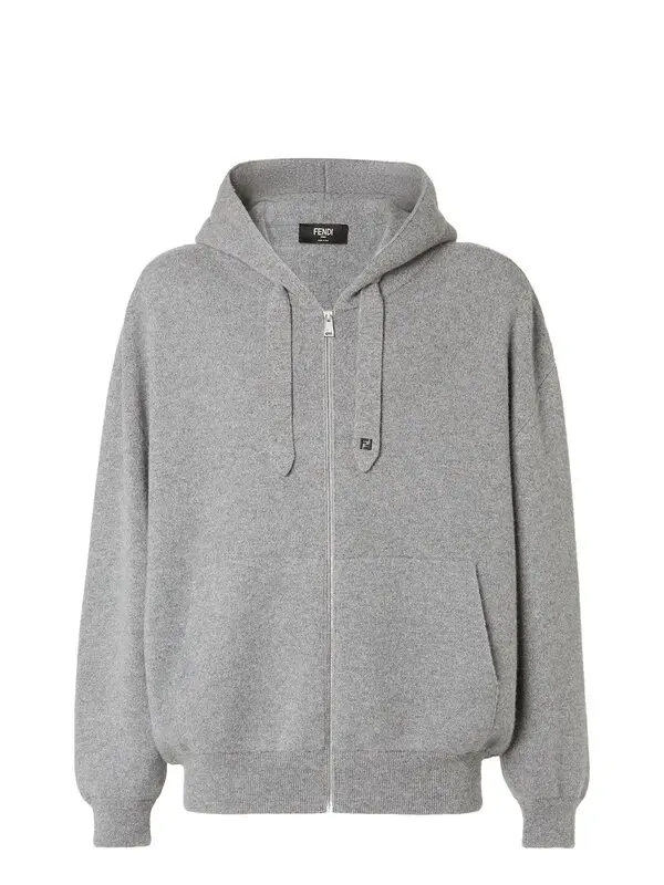 Fendi Cashmere Sweatshirt With Ff Detailing - Grey