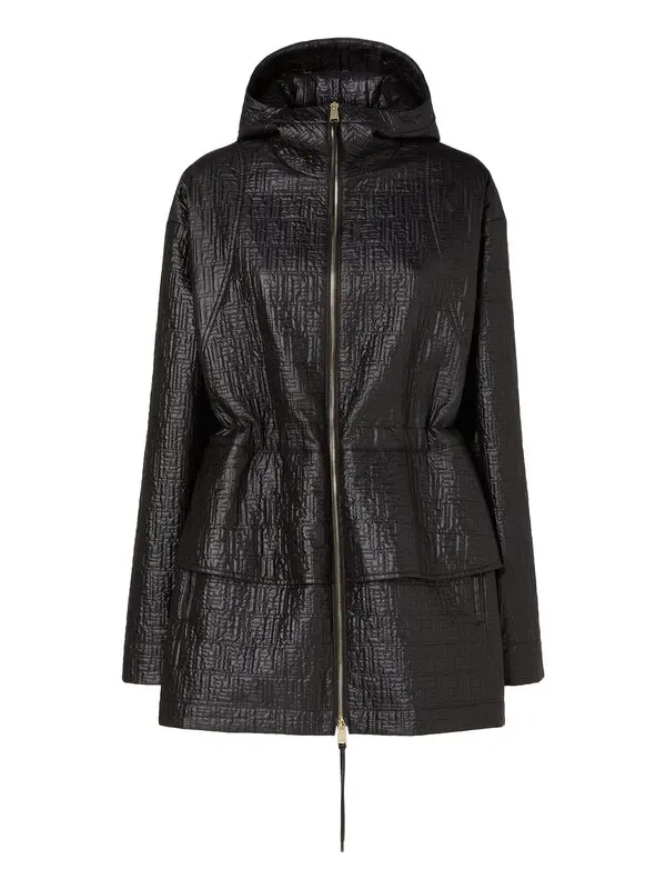 Fendi Ff Motif Quilted Parka - Black