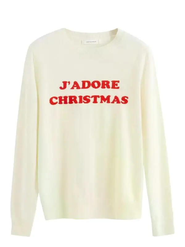 Chinti & Parker J'adore Christmas Sweater - White