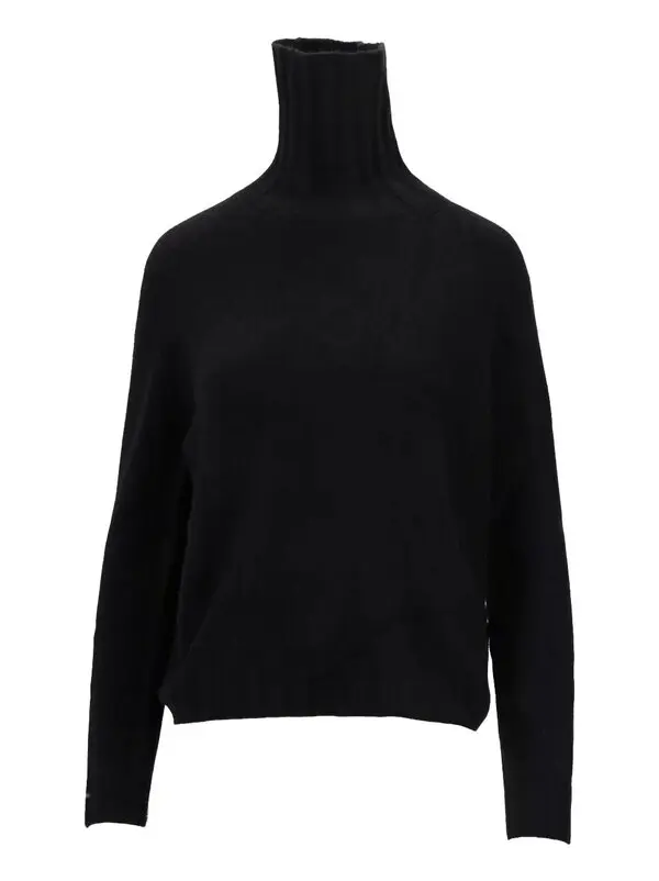 LA ROSE Roll-neck Sweater - Black