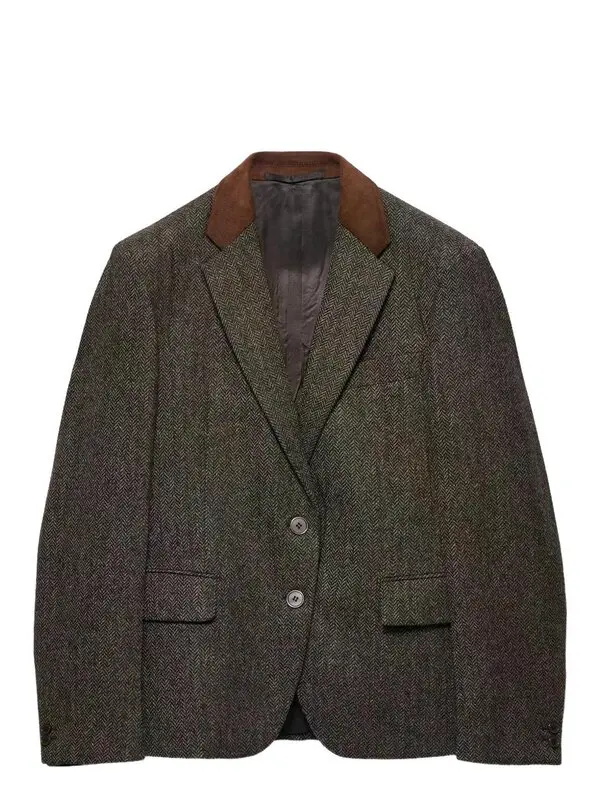 Prada Wool Chevron Jacket - Brown