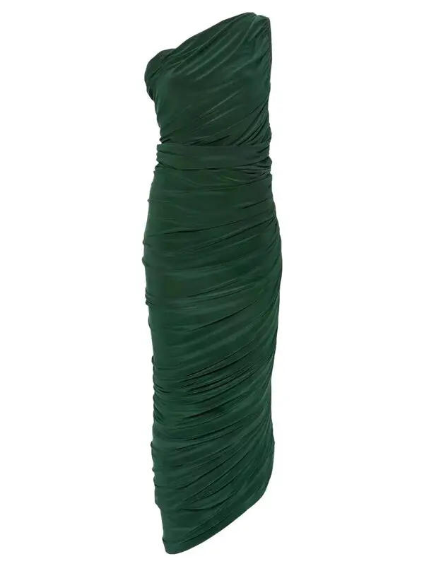 Norma Kamali Diana One-shoulder Draped Midi Dress - Green