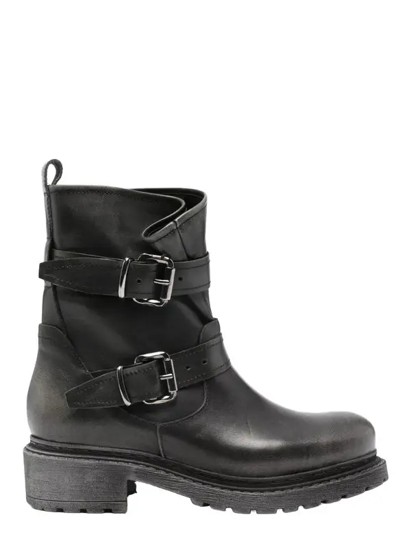 METISSE 40mm Buckle Round-toe Boots - Black