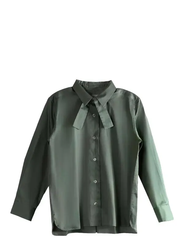 MARGARET HOWELL Tie-detailed Blouse - Green