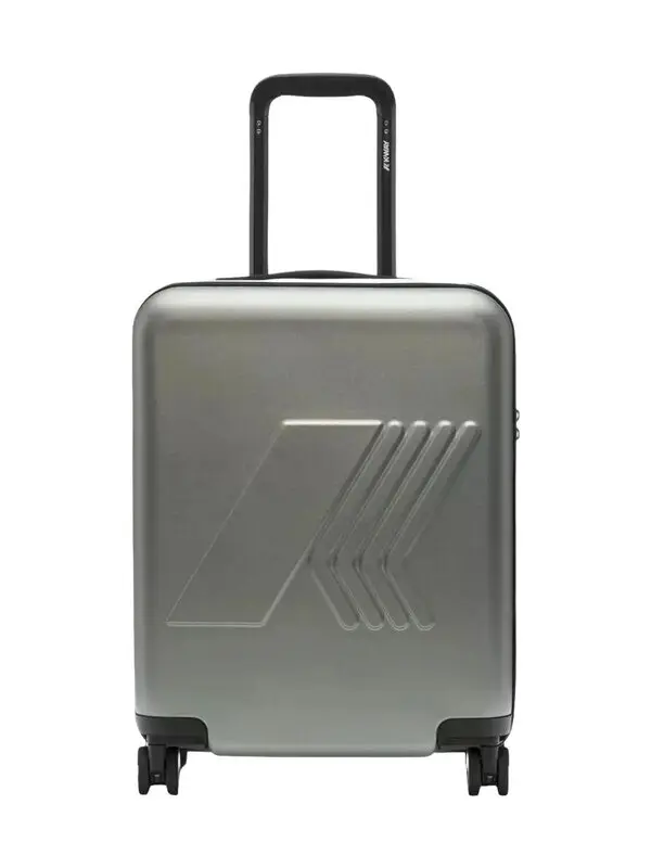 K-WAY Eudoxie Striped Suitcase - Grey