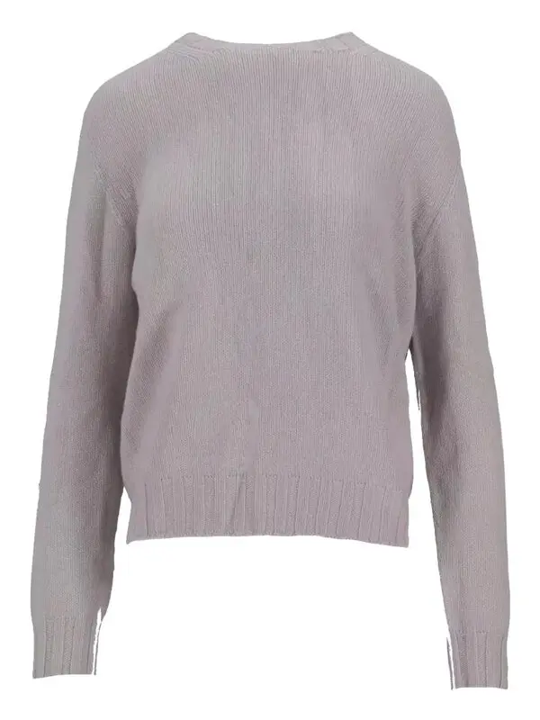 LA ROSE Ribbed Round-neck Sweater - Grey
