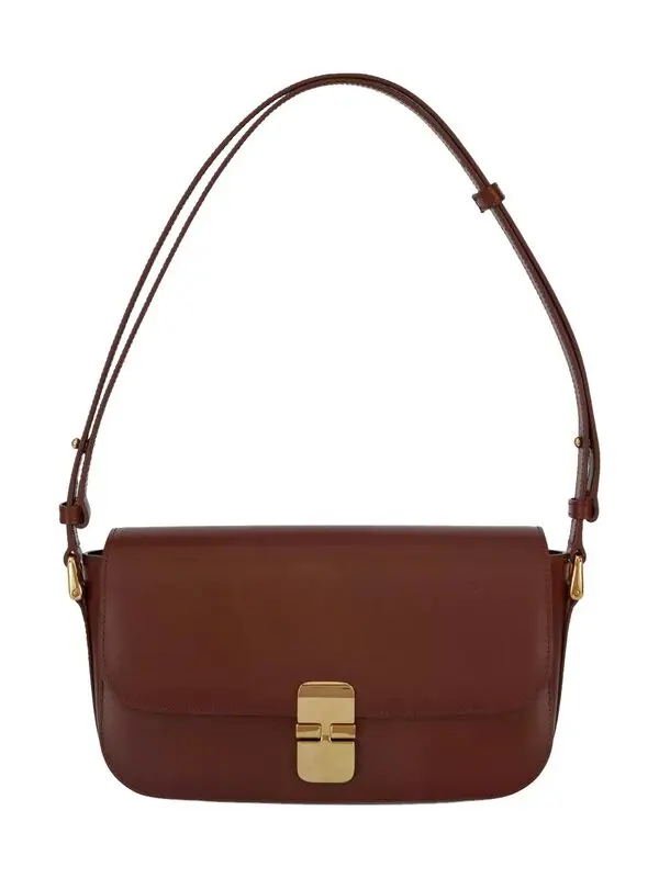 A.p.c. Grace Flap Shoulder Bag - Brown