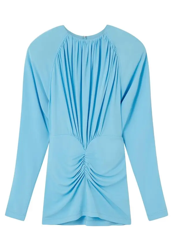 Stella McCartney Pleated Long-sleeve Midi Dress - New Sky Blue