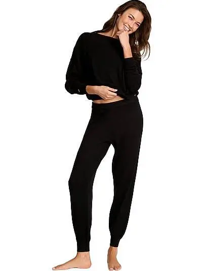 Victoria's Secret Luxe Knit Jogger Pants - Black