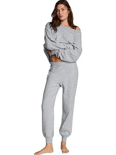 Victoria's Secret Luxe Knit Jogger Pants - Grey