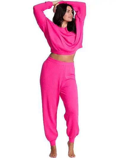 Victoria's Secret Luxe Knit Jogger Pants - Pink