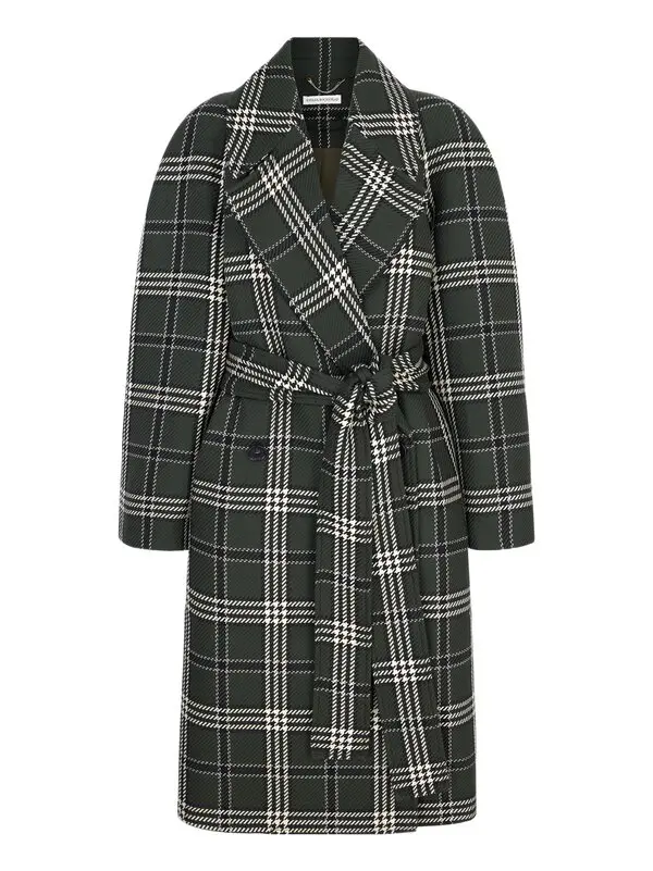 EMILIA WICKSTEAD Lilabet Shetland Tartan Coat - Green