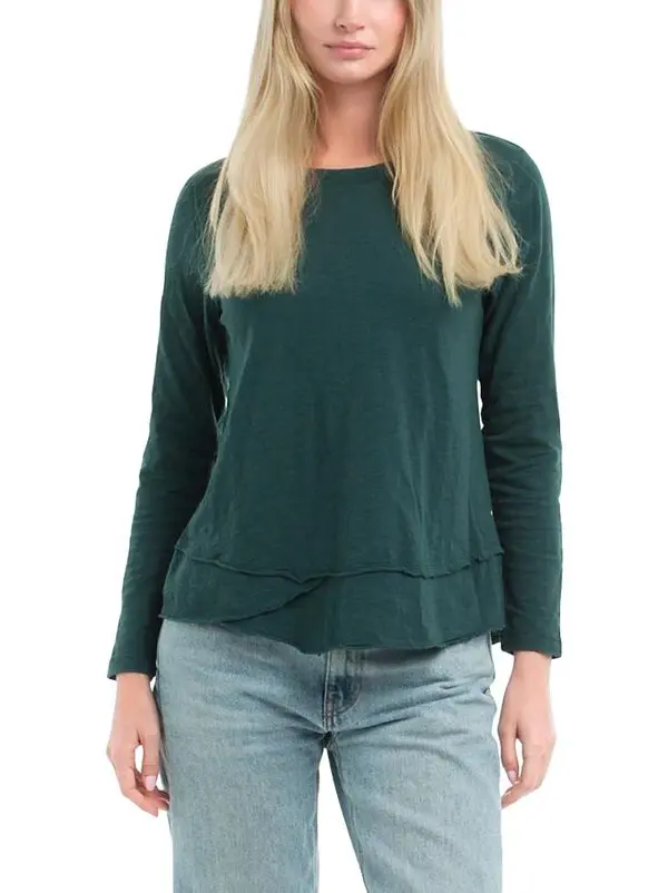 WILT CLOTHING Long Sleeve Mock Layer Tee - Dark Sea