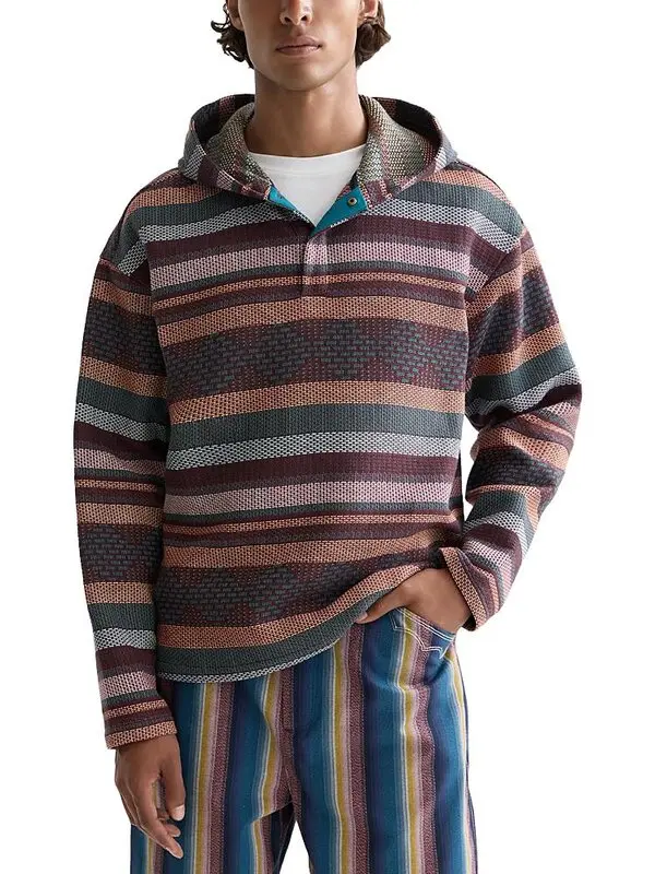 Scotch & Soda Jacquard Striped Hoodie - Pixel Stripe