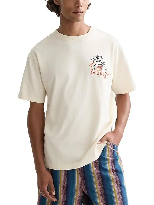 Scotch & Soda 40th Anniversary Short Sleeve Embroidered Tee - Eggnog