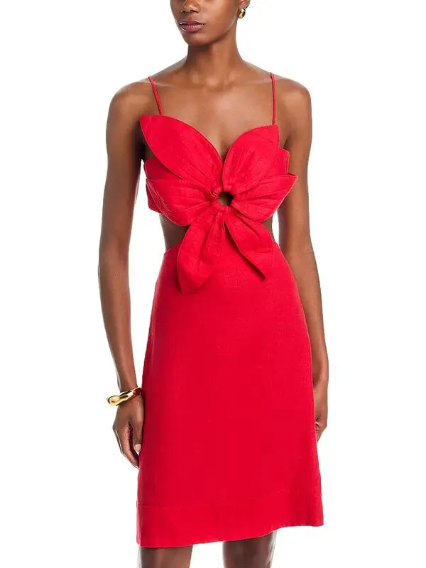 Farm Rio Flower Mini Dress - Red