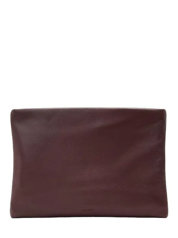 ALLSAINTS Bettina Leather Clutch - Dark Red