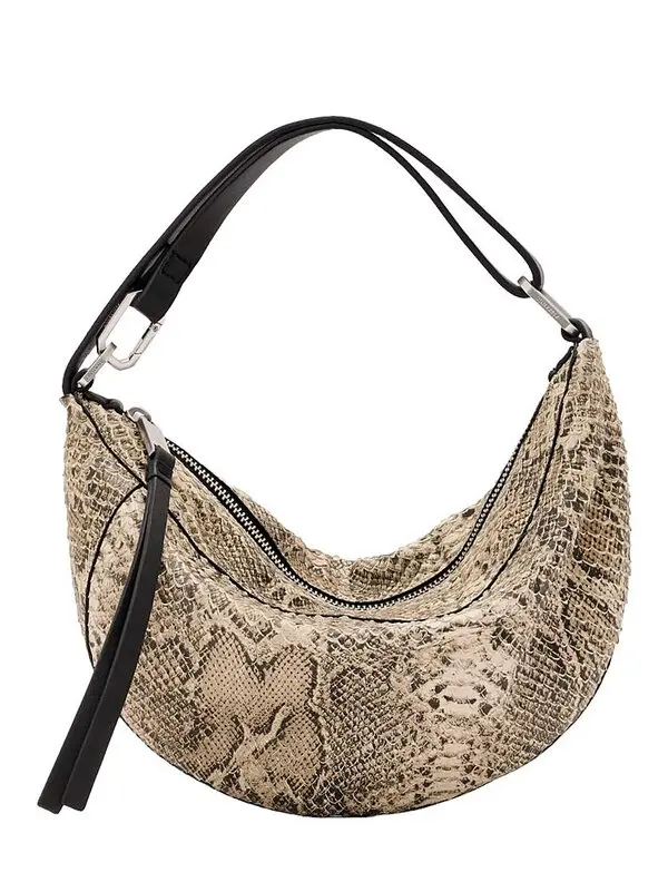 ALLSAINTS Luna Micro Snake Leather Bag - Desert White