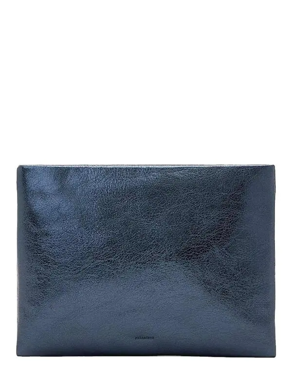ALLSAINTS Bettina Leather Clutch - Ink Blue