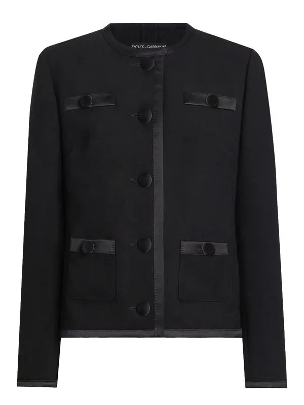Dolce & Gabbana Double Crepe Single-breasted Jacket - Black