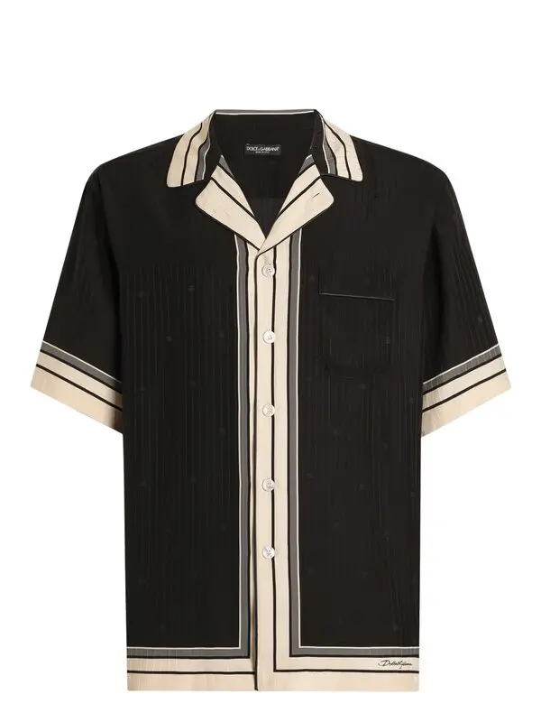 Dolce & Gabbana Logo And Stripe-print Hawaii Shirt - Multicolor