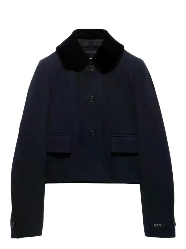 Prada Velvet-collar Jacket - Blue