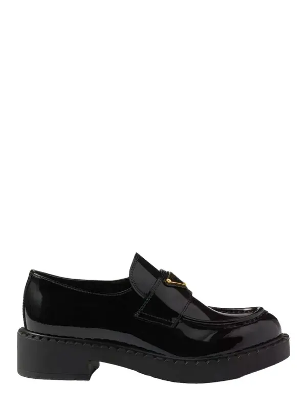 Prada Patent-finish Leather Loafers - Black