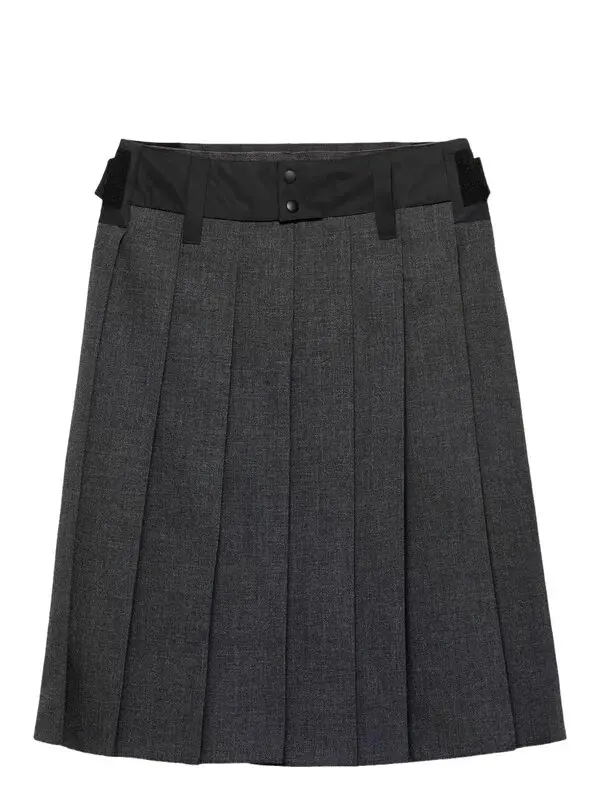 Prada Pleated Midi Skirt - Grey