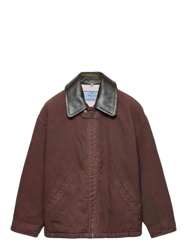 Prada Jacket With Triangle Logo - Brown