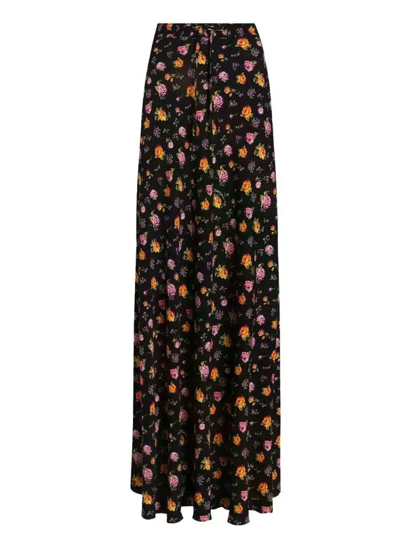 Dolce & Gabbana Floral Maxi Skirt - Black