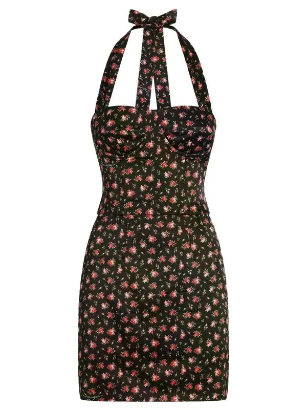 Dolce & Gabbana Floral-print Mini Dress - Black