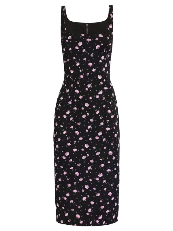 Dolce & Gabbana Floral-print Midi Dress - Black