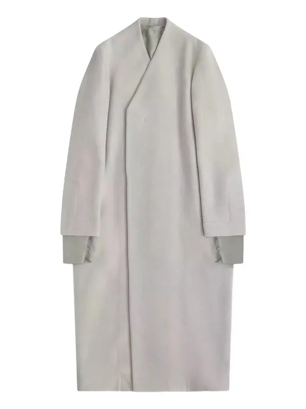 Rick Owens V-neck Wool Coat - Neutrals