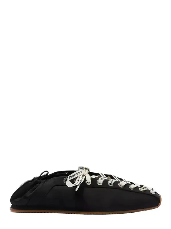 GANNI Lace-up Ballet Flats - Black