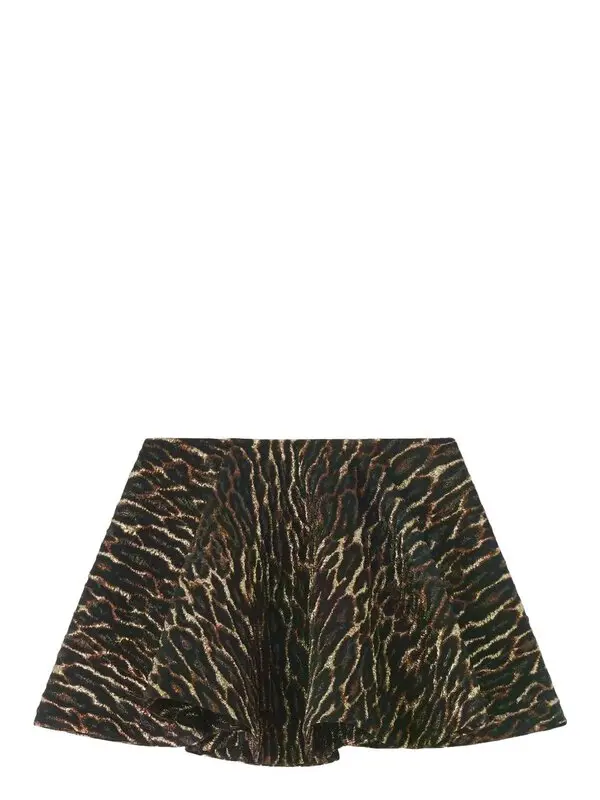 GANNI Animal-print Mini Skirt - Black