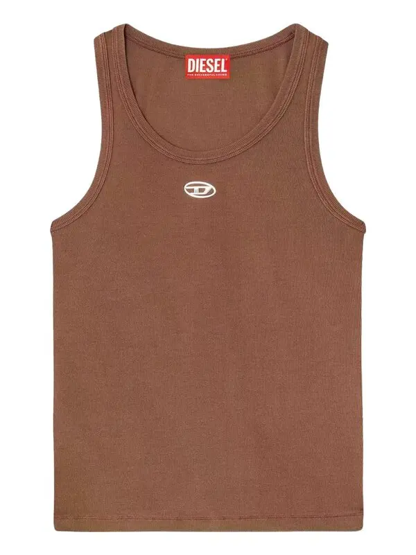 DIESEL Logo-detail Tank Top - Brown