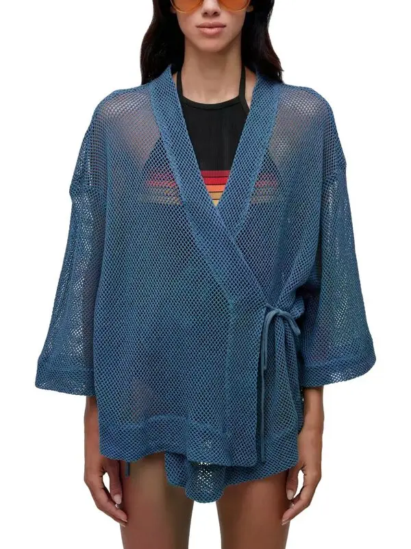 OSKLEN Mesh Wrap Coat - Blue