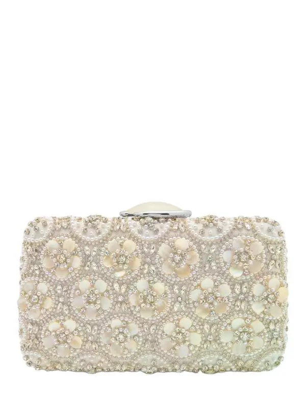 Oscar De La Renta Embellished Floral Clutch - Neutrals