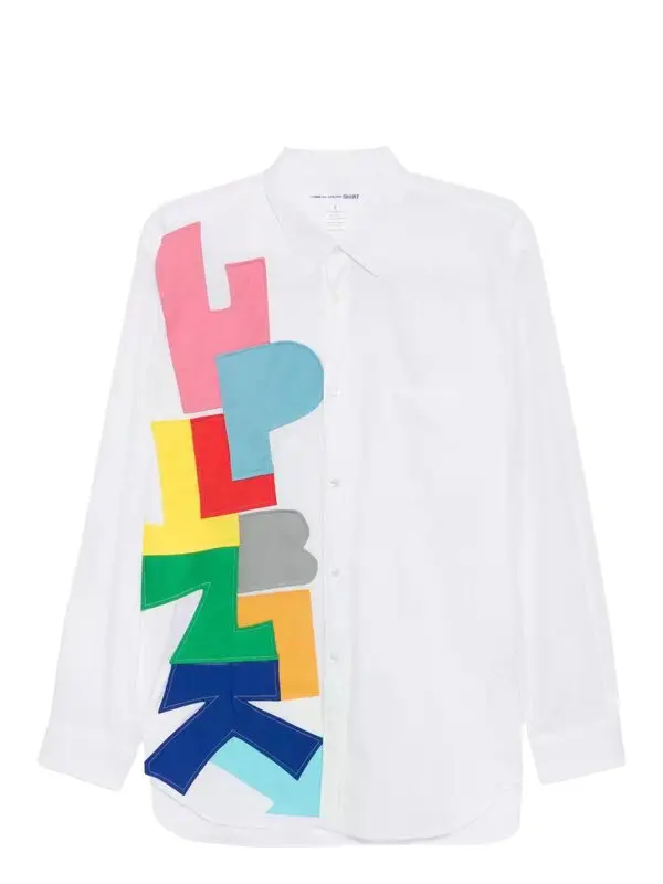 Comme Des Garçons Graphic Patched Shirt - White