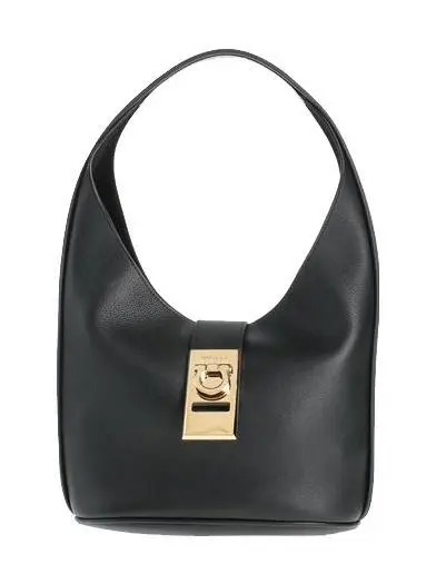 FERRAGAMO Leather Hobo Bag With Detachable Pouch - Black