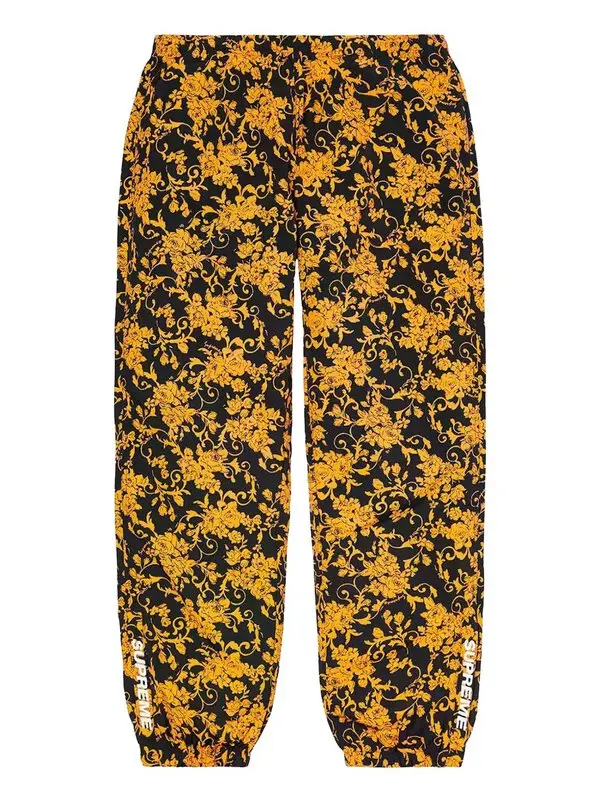 Supreme Floral-pattern Track Pants - Black