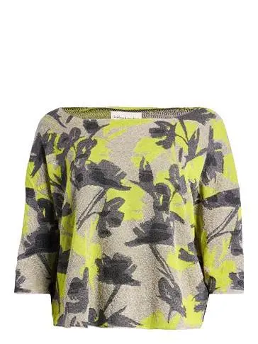 ALESSIA SANTI Lime Floral Jacquard-knit Sweater - Green